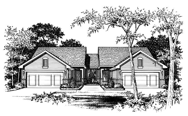 Multi-Family Plan #120-1892 : 2 Bedroom, 1218 Sq Ft Multi-Unit - Ranch ...