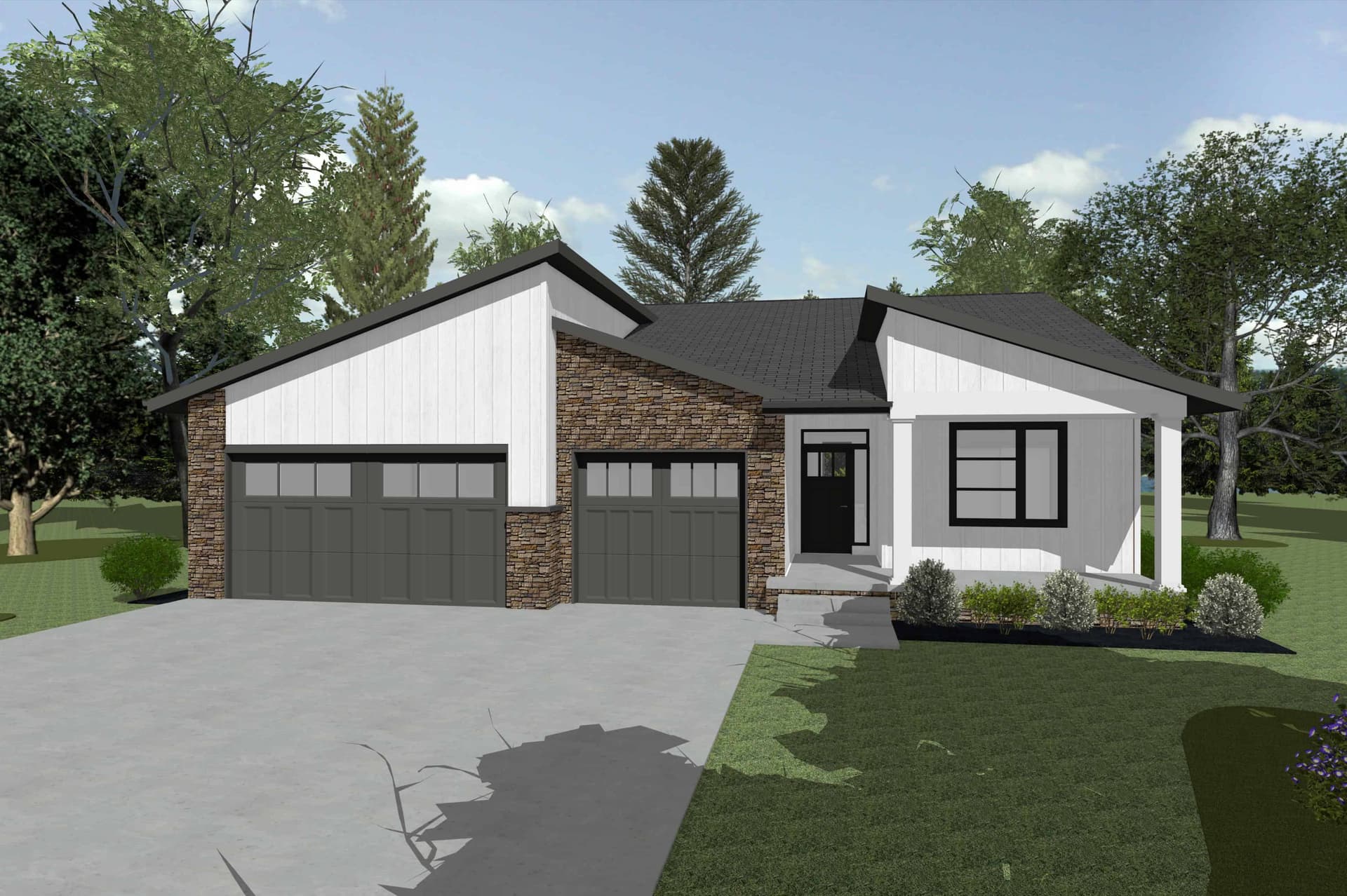 Contemporary House Plan with Split Bedrooms - 1989 Sq Ft, #120-2839