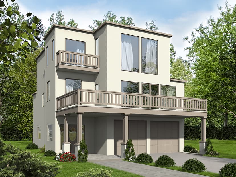Modern Home - 2 Bdrm, 2 Bath, 2231 Sq Ft - Plan #132-1602
