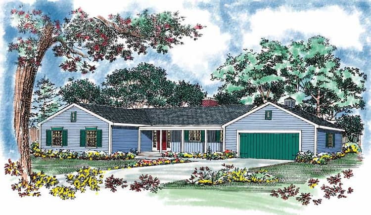 Country House Plans - Home Design HW-1974 # 17383