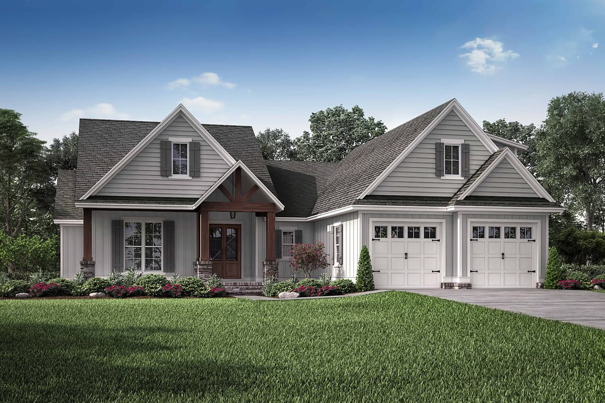 Farmhouse House - 3 Bedrms, 2 Baths - 2074 Sq Ft - Plan #142-1210