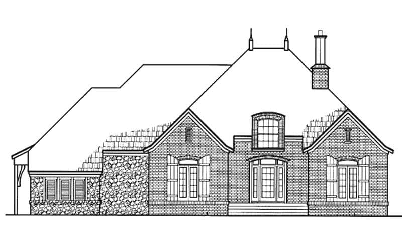 European Home Plan - 3 Bedrms, 2 Baths - 1801 Sq Ft - #146-2886
