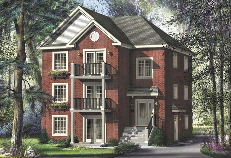 Traditional Multi-Unit Plan #157-1027: 3 Bedrm, 1883 Sq Ft Per Unit Home