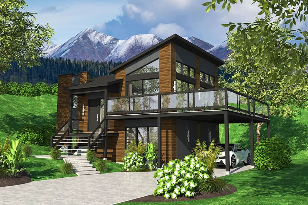720 Sq Ft Small Contemporary House Plan - 1 Bedroom, 1 Bath