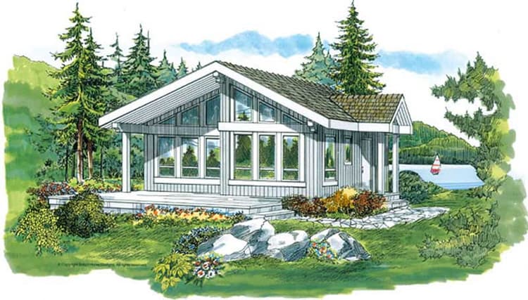 Lake House Plan - 2 Bedrms, 1 Bath - 817 Sq Ft - #167-1286