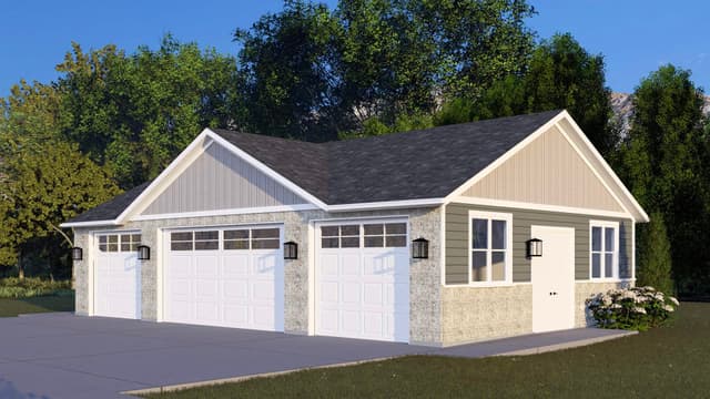 Garage with 4-Car, 1500 Sq Ft | Plan #187-1239