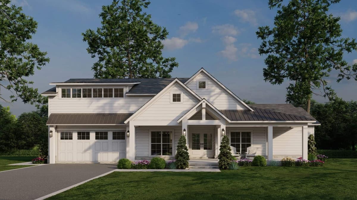Farmhouse House Plan - 4 Bedrms, 2.5 Baths - 2552 Sq Ft - #193-1318