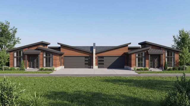 Modern Duplex Plan: 3 Bedrm, 1388 Sq Ft Per Unit - #193-1392
