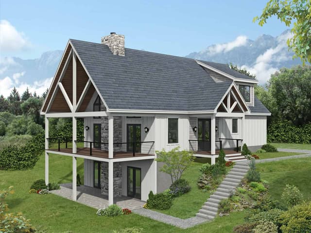 Rustic Lake House Plan with Walkout Basement and Loft - 2983 Sq Ft ...