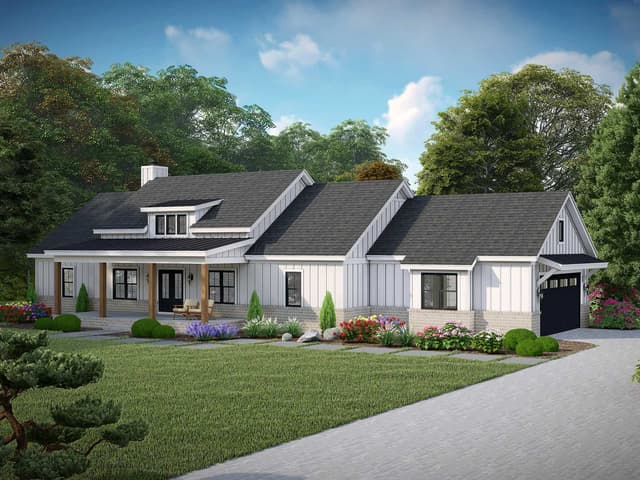 Modern Farmhouse House Plan with Split Bedrooms - 1,984 Sq Ft, 3 Beds ...