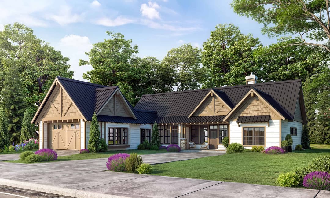 Modern Farmhouse Home Plan - 3 Bedrms, 3.5 Baths - 1892 Sq Ft - #205-1230