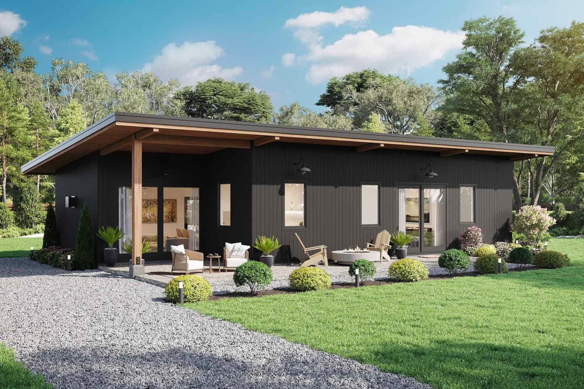 Contemporary Home Plan - 4 Bedrms, 2 Baths - 1232 Sq Ft - #211-1080
